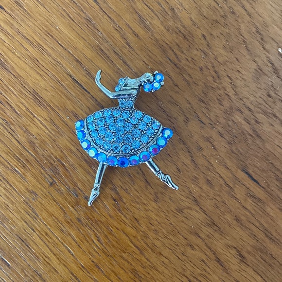 Accessories | Decorative Ballerina Pin For Females Blue Stones Silver ...